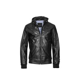 Bugatti Herren Lederjacke "BUVITO", schwarz, Gr. 52, uni, Obermaterial: 100% Lammleder LEL., Jacken, aus hochwertigem, robustem Echtleder, mit Kapuze