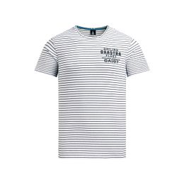 Gaastra Herren Rundhalsshirtwei&szlig;, Gr. M, bedruckt, gestreift, Single Jersey, Material: 100% Baumwolle, Shirts, aus Baumwolle