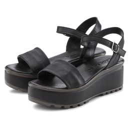 Lascana Damen Sandalette "Riemchensandalette, Sandale, Sommerschuh, offener Schuh", Gr. 42, schwarz, Obermaterial: 100% Schafsleder. Decksohle: 100%