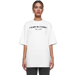 Trueprodigy Damen Oversize-Shirt "Noa F Logo Print Oversized Rundhals", wei&szlig;, Gr. L, Obermaterial: 100% Baumwolle CO., Shirts