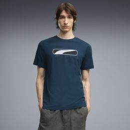 Puma Herren T-Shirt "Puma Sport Logo Play T-Shirt Herren"midnight petrol blau, Gr. L, clean, Obermaterial: 100% Baumwolle. Rippe: 20% Polyester, 80%
