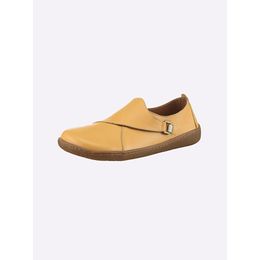 Gemini Damen Slipper, Gr. 40, gelb, Glattleder, Schuhe