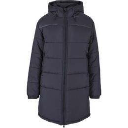 Urban Classics Damen Winterjacke "Urban Classics Damen Ladies Hooded Mixed Puffer Coat", schwarz, Gr. S, unifarben, 100% Polyester, Jacken