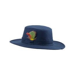 Fiebig Damen Baskenm&uuml;tze "Wax-Federhut", blau, Gr. S, Obermaterial: 100% Baumwolle CO., M&uuml;tzen