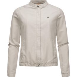 Ragwear Damen Kurzjacke "Malawi Linen", wei&szlig;, Gr. L, Obermaterial: 65% Baumwolle, 35% Leinen. Innenfutter: 100% Polyester, Jacken, Leichte Leinen