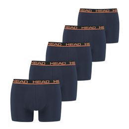 Head Herren Boxershorts "Head BASIC BOXER 5P ECOM", Gr. XL, orange, Obermaterial: 95% Baumwolle, 5% Elasthan, Unterhosen, mit elastischem Logobund