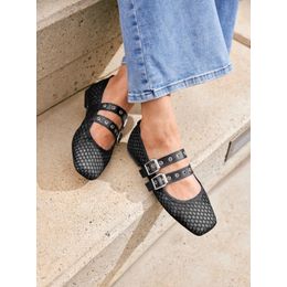 Heine Ballerina, Schwarz, Gr. 40, Damen, Ballerinas, Material: Textil