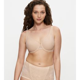 Triumph Damen Minimizer-BH "Wild Rose Sensation", Gr. 75, beige, Spitze, Obermaterial: 82% Polyamid, 18% Elasthan, BHs, verkleinert die Brust optisch
