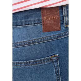 Mustang Damen Slim-fit-Jeans "Damen Style Rebecca Slim"502 mittelblau, Gr. 29, unifarben, Denim/Jeans, 84% Baumwolle, 14% Polyester, 2% Elasthan,
