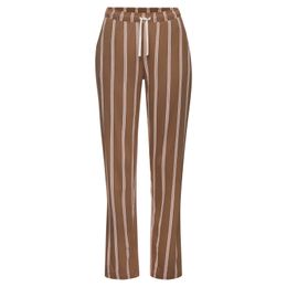 Lascana Damen Pyjamahose, Braun, Gr. 36/38, Pyjamas, Material: Baumwolle