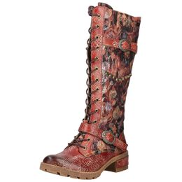 Laura Vita Damen Schn&uuml;rstiefel "Laura Vita Stiefel Leder/Textil", Gr. 41, bunt, Leder, Textil, Schuhe