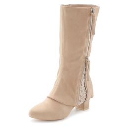 Lascana Damen Stiefel, Braun, Gr. 36, Stiefel, Material: Textil