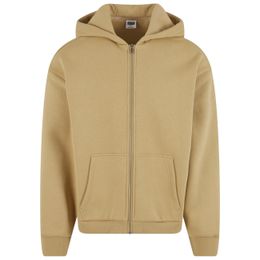 Urban Classics Herren Strickpullover "Urban Classics Fluffy Zip Cardigan", beige, Gr. XXL, unifarben, 70% Baumwolle, 30% Polyester, Pullover