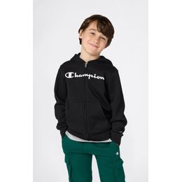 Champion Jungen Kapuzensweatjacke "BASICS Fleece Full Zip Sweatshirt", blau, Gr. L, Obermaterial: 54% Baumwolle, 46% Polyester, Sweatjacken, mit