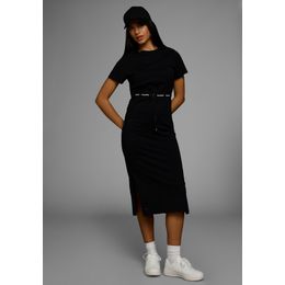 Kangaroos Damen Midikleid, schwarz, Gr. 44, unifarben, Single Jersey, Obermaterial: 100% Baumwolle, Kleider, im sportlichen Look aus festem Jersey