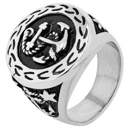 Adelia&acute;s ADELIA ́S Herren Fingerring "Herren Ring aus Edelstahl", 64, Edelstahl, silber, Edelstahl, Fingerringe