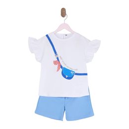 Trendyol Set M&auml;dchen Gr&ouml;&szlig;e 116/122 ecru / himmelblau / rot / silber
