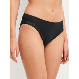 Calida Damen Slip "Etude Ajours", Gr. L, schwarz, Obermaterial: 89% Modal, 11% Elasthan, Unterhosen, mit femininer Spitze, elastisch, in