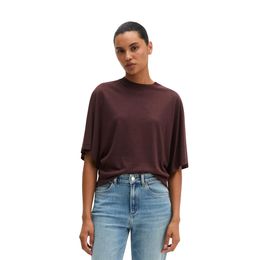 Marc O'Polo MARC O'POLO Damen T-Shirt "aus TENCEL Lyocell-Baumwolle-Mix", braun, Basic, Gr. XS, unifarben, Obermaterial: 67% Lyocell, 33% Baumwolle, Shirts