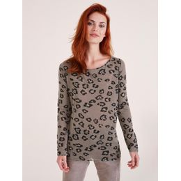 Heine Damen Langarmshirt, Braun, Gr. 36, Langarm-Shirts, Material: Baumwolle