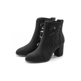 Lascana High-Heel-Stiefelette 'Ankle Boot, Stiefel,' schwarz Gr. 39 f&uuml;r Damen. Mit Spitze