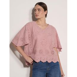 Apricot Damen Shirtbluse "Spitzentop", rot, Gr. SM, uni, gewebt, Obermaterial: 100% Baumwolle CO., Blusen, mit Stickereien
