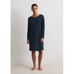 Marc O'Polo MARC O'POLO Damen Nachthemd, Gr. M, blau, Jersey, Obermaterial: 92% Modal, 8% Elasthan, Kleider, Rundhalsausschnitt, lang&auml;rmelig, legere Passform
