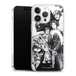 DeinDesign iPhone 14 Pro Max Handy Slim Case Silikon Handyh&uuml;lle transparent H&uuml;lle extra d&uuml;nn Star Wars Official Licensed Product Darth Vader Silikon Slim Case