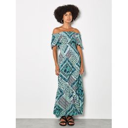 Apricot Damen Maxikleid "Maxikleid im Boho Stil", blau, Gr. 38, gemustert, gewebt, Obermaterial: 100% Viskose LENZING ECOVERO CV LenzEcov., Kleider,