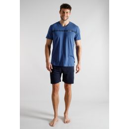 Tom Tailor Herren Shorty, Gr. 56, blau, Single Jersey, Obermaterial: 100% Baumwolle, Homewear-Sets, aus Baumwolle, Single Jersey, als Sleepwear