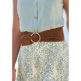 Lascana Damen Tailleng&uuml;rtel, Braun, Gr. 95, G&uuml;rtel, Material: Leder
