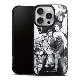 DeinDesign iPhone 16 Pro Handy Slim Case extra d&uuml;nn Silikon Handyh&uuml;lle schwarz H&uuml;lle Star Wars Official Licensed Product Darth Vader Silikon Slim Case