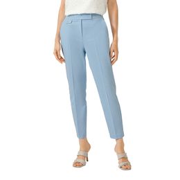 Damen Anzughose, blau, Gr. 42, s.Oliver BLACK LABEL, unifarben, Web, Obermaterial: 50% Polyester, 47% Baumwolle, 3% Elasthan, Hosen, mit B&uuml;gelfalten