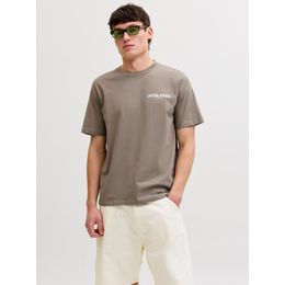 Jack & Jones JACK & JONES Herren T-Shirt "JPRBLAOSCAR SS TEE FST", braun, Gr. XS, unifarben, Jersey, Obermaterial: 100% Baumwolle, Shirts, mit Logo Schriftzug