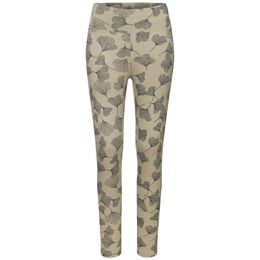 Lascana Damen Leggings, Gr. 48, gr&uuml;n, Jersey, Obermaterial: 95% Baumwolle, 5% Elasthan, bedruckt, Hosen, im Allover-Druck, Loungewear