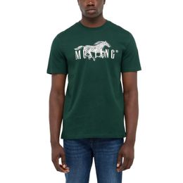 Mustang Herren Kurzarmshirt "Herren Style Austin", gr&uuml;n, Gr. XL, Jersey, 100% Baumwolle, Shirts