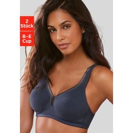 Damen T-Shirt-BH, PETITE FLEUR BY LASCANA, Gr. 75, blau, Jersey, Obermaterial: 93% Baumwolle, 7% Elasthan, BHs, ohne B&uuml;gel aus Baumwolle &ndash; auch ideal