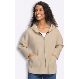 Heine Damen Shirtjacke "Shirtjacke"sand, Gr. 34, unifarben, 98% Polyester, 2% Elasthan, Shirts