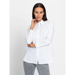 Heine Damen Klassische Bluse, Wei&szlig;, Gr. 34, Blusen langarm, Material: Baumwolle