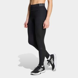 Damen Trainingstights "ALL ME RIB L", schwarz, Gr. L, adidas Performance, Obermaterial: 86% Polyester, 14% Elasthan, Hosen