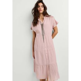 Pepe Jeans Damen Midikleid "midi dress FANCY DRESS", rosa, Gr. XS, 75% Baumwolle, 25% Viskose, Kleider