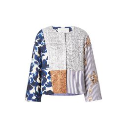 MUNTHE Jacke 'NAIME' Damen Gr&ouml;&szlig;e L beige / navy / silber / wei&szlig; Sommerjacke
