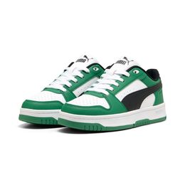 Puma M&auml;dchen Sneaker "REBOUND SLAM LO JR", Gr. 37, gr&uuml;n, Synthetik, Schuhe