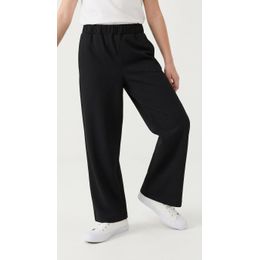 name it Kinder Schlupfhose "NKFNALINNA WIDE PANT NOOS", schwarz, Gr. 122, unifarben, Jersey, Obermaterial: 95% Polyester, 5% Elasthan, Hosen,