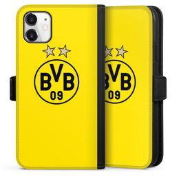DeinDesign iPhone 11 Handy Klapph&uuml;lle Handyh&uuml;lle aus Kunst Leder schwarz Flip Case Bvb Star Borussia Dortmund Sideflip mit Lasche