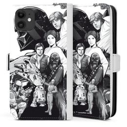 DeinDesign iPhone 11 Handy Klapph&uuml;lle Handyh&uuml;lle aus Kunst Leder wei&szlig; Flip Case Star Wars Official Licensed Product Darth Vader Sideflip mit Lasche