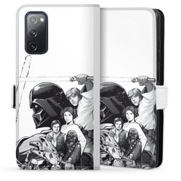 DeinDesign Galaxy S20 FE 5G Handy Klapph&uuml;lle Handyh&uuml;lle aus Kunst Leder wei&szlig; Flip Case Star Wars Official Licensed Product Darth Vader Sideflip mit Lasche