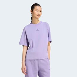 Damen T-Shirt "ADIDAS KIT, KLEINES LOGO", lila, Gr. S, adidas Sportswear, Obermaterial: 100% Baumwolle, Shirts
