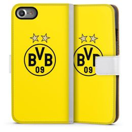 DeinDesign iPhone SE (2020) Handy Klapph&uuml;lle Handyh&uuml;lle aus Kunst Leder wei&szlig; Flip Case Bvb Star Borussia Dortmund Sideflip mit Lasche
