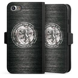 DeinDesign iPhone 8 Handy Klapph&uuml;lle Handyh&uuml;lle aus Kunst Leder schwarz Flip Case Logo Official Licensed Product Eintracht Braunschweig Sideflip mit Lasche